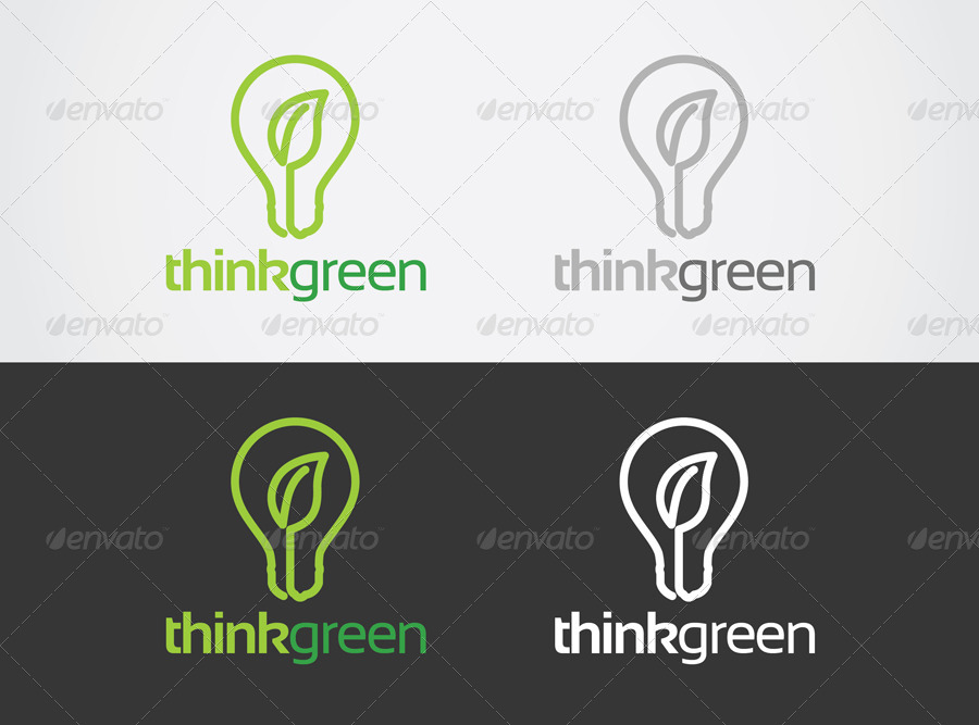 Think Green Logo Template, Logo Templates | GraphicRiver