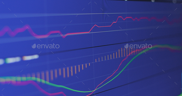 Stock Market Chart on Blue Background Stock Photo by leungchopan ...