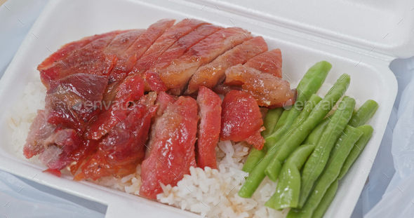 Barbecue pork rice take away box Stock Photo by leungchopan | PhotoDune