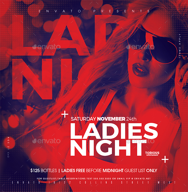 Ladies Night Flyer Template, Print Templates | GraphicRiver