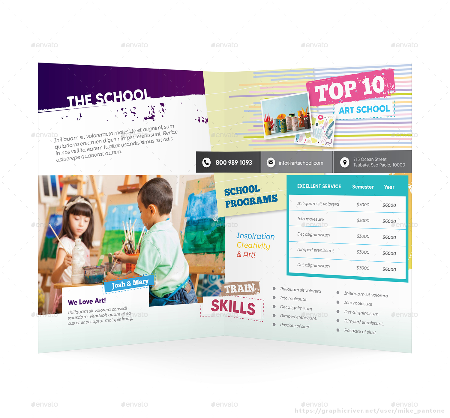 Art School Bifold Brochure, Print Templates | GraphicRiver