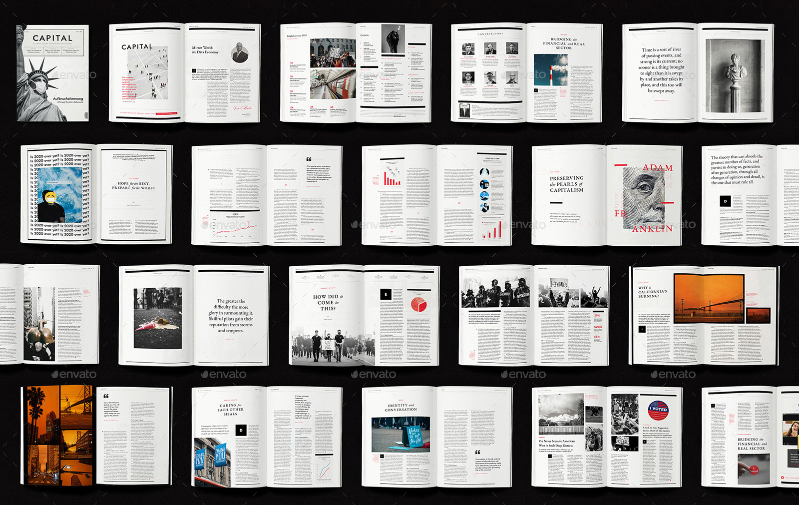 Capital Magazine - 40 Pages Indesign Template, Print Templates ...