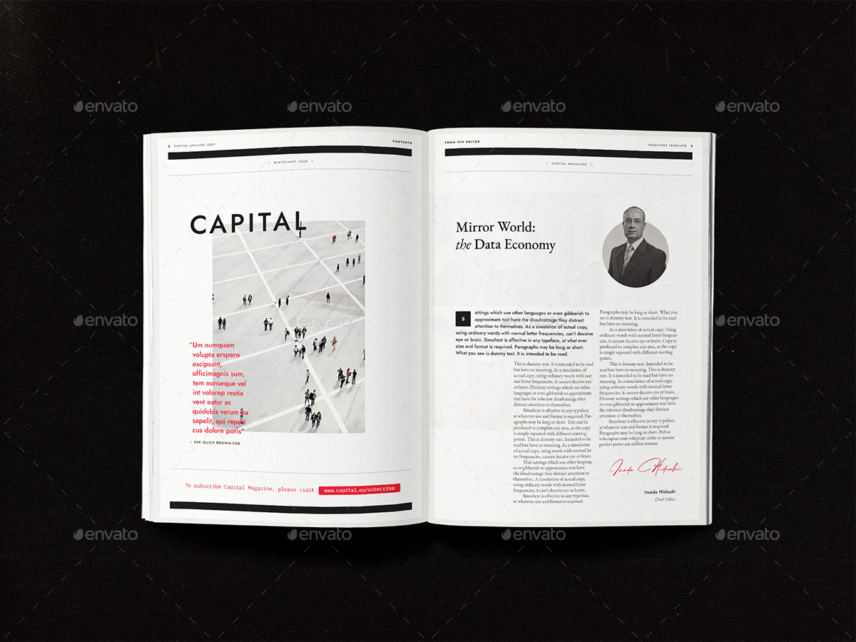 Capital Magazine - 40 Pages Indesign Template, Print Templates ...