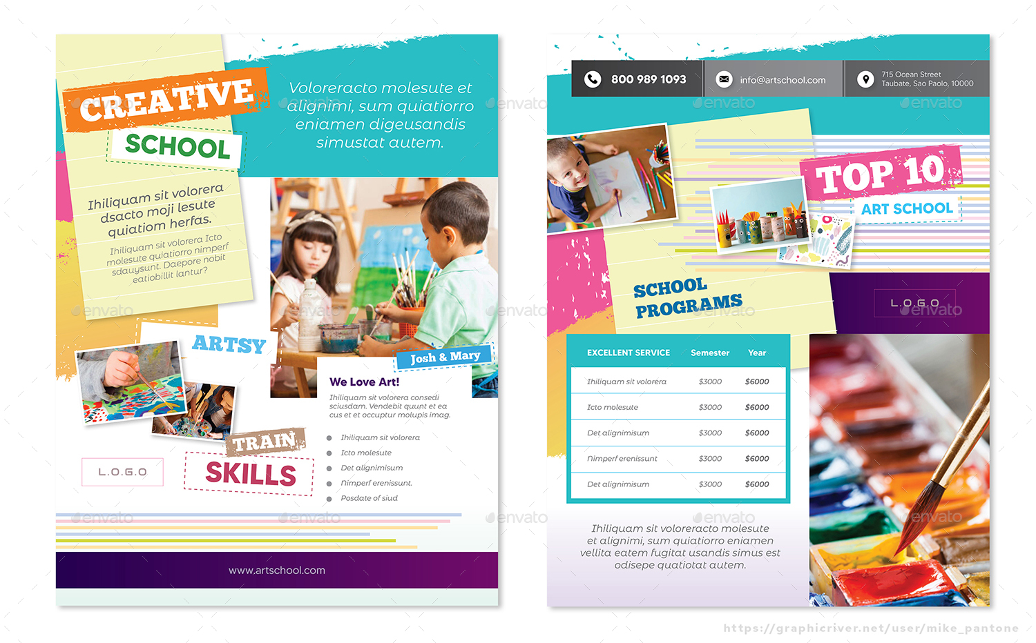 Art School Flyers – 4 Options, Print Templates | GraphicRiver