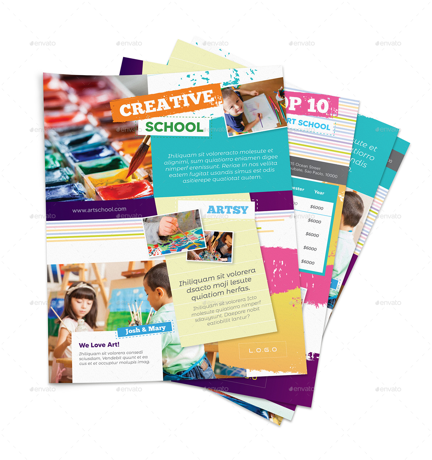 Art School Flyers – 4 Options, Print Templates | GraphicRiver