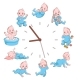 Daily Kids Routine Clocks Newborn Children, Vectors | GraphicRiver