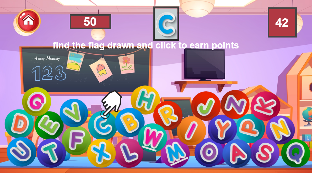 Find The Letter for kids - Educational Game - HTML5 (.Capx) by RichGames