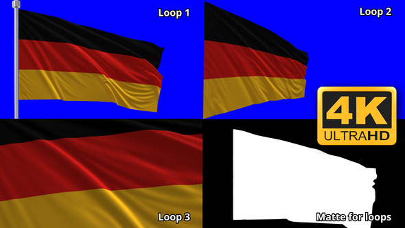 Ultra-realistic Germany Flag - 4K Waving Loop, Motion Graphics | VideoHive