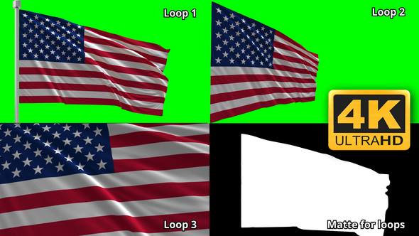 Ultra-realistic USA Flag - 4K Waving Loop, Motion Graphics | VideoHive