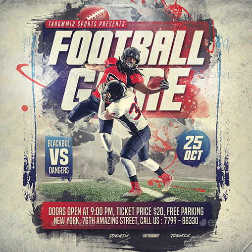 Football Game Flyer, Print Templates | GraphicRiver