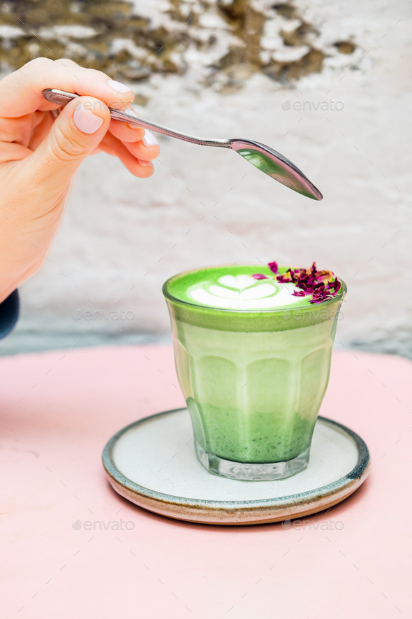 Rose Matcha from green tea powder Stock Photo by Manuta | PhotoDune