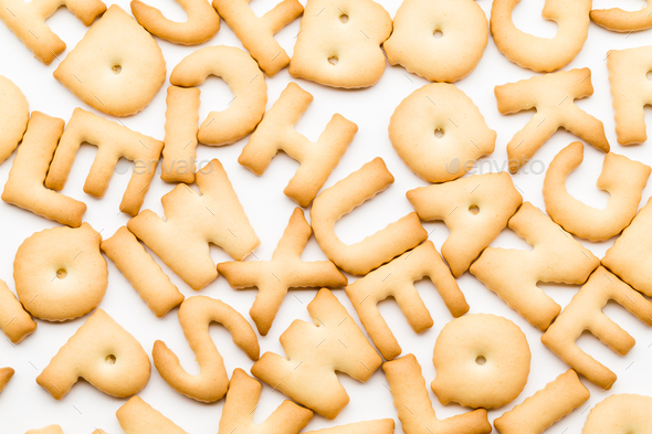 Pile of letter biscuit Stock Photo by leungchopan | PhotoDune
