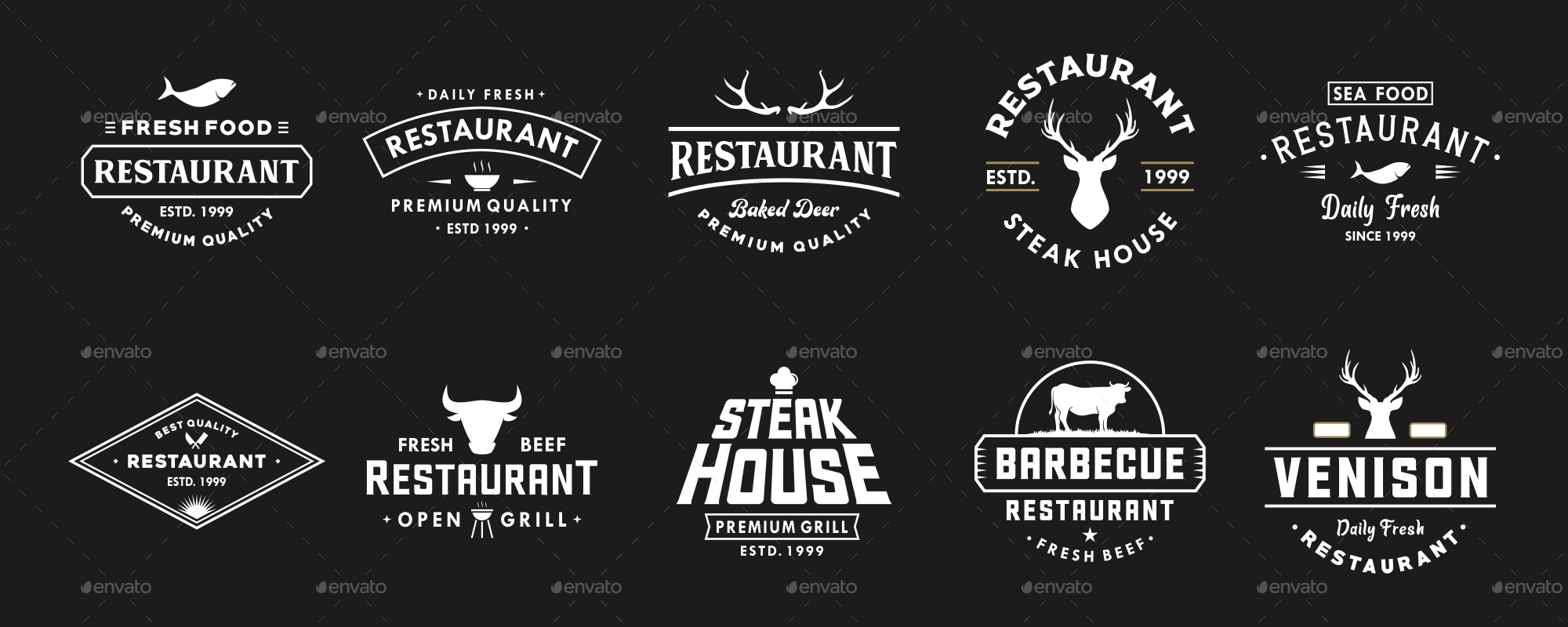 Restaurant Labels Vol. II, Graphics | GraphicRiver