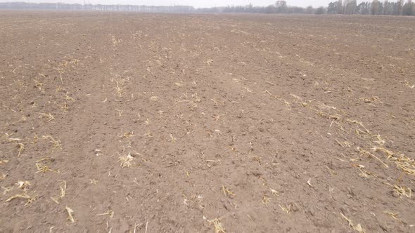 Empty Plowed Field in Autumn Aerial View, Stock Footage | VideoHive