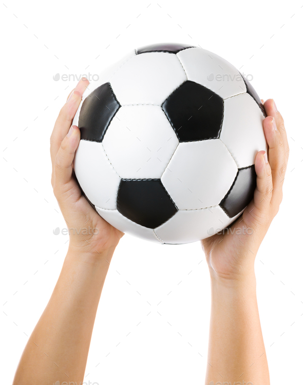 Hands holding soccer ball up Stock Photo by leungchopan | PhotoDune