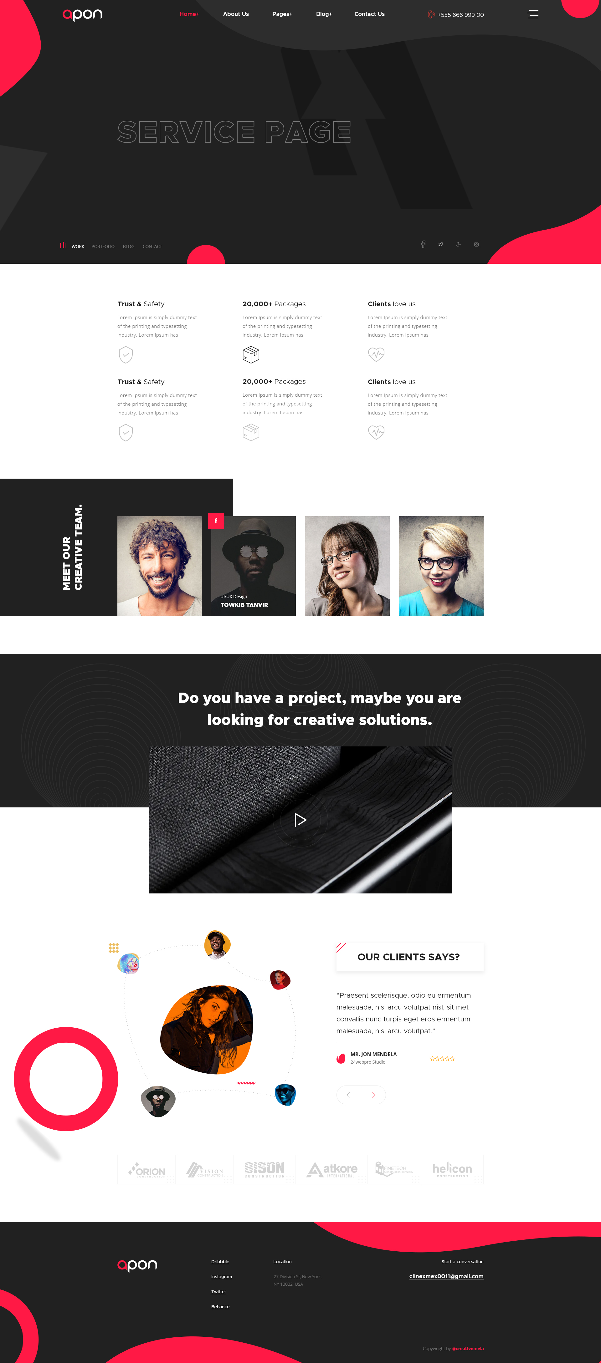 Apon - Minimal Personal Portfolio Adobe XD Template by androThemes