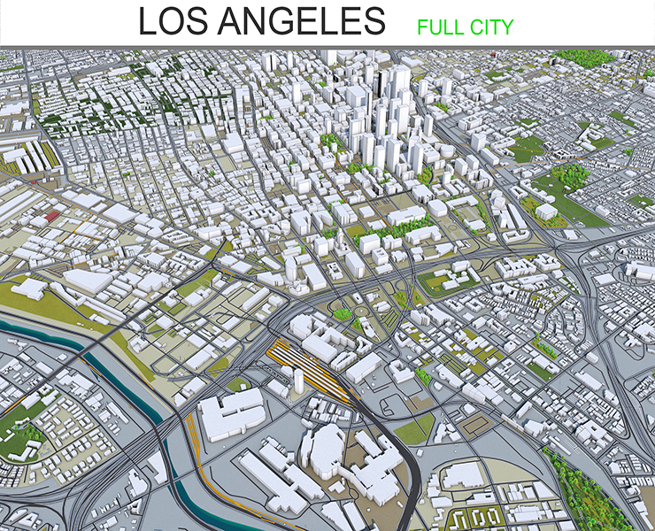 Los Angeles city 3d model 95km by TurboCG | 3DOcean