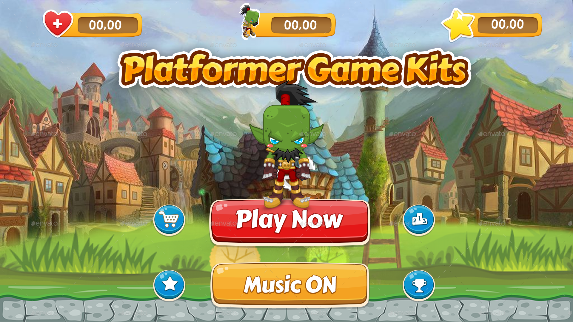 Platformer Games UI Kit, Game Assets | GraphicRiver