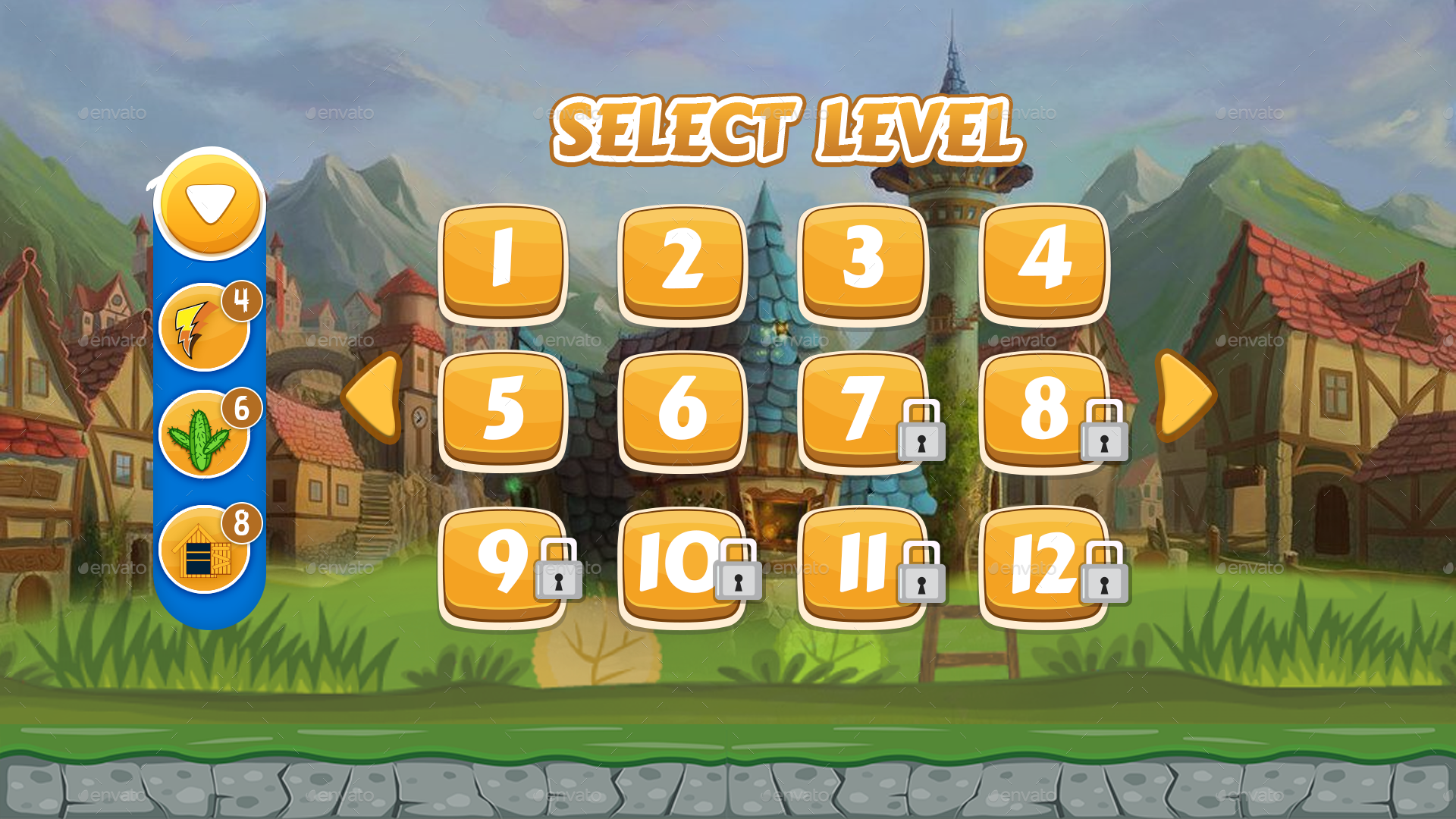 Platformer Games UI Kit, Game Assets | GraphicRiver