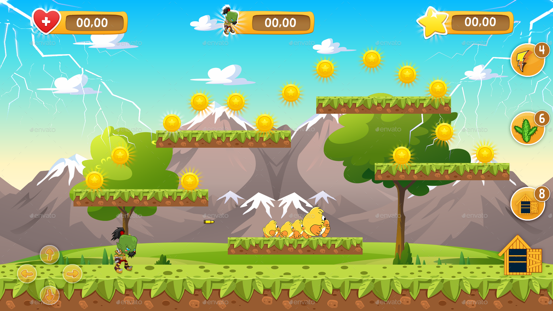 Platformer Games UI Kit, Game Assets | GraphicRiver