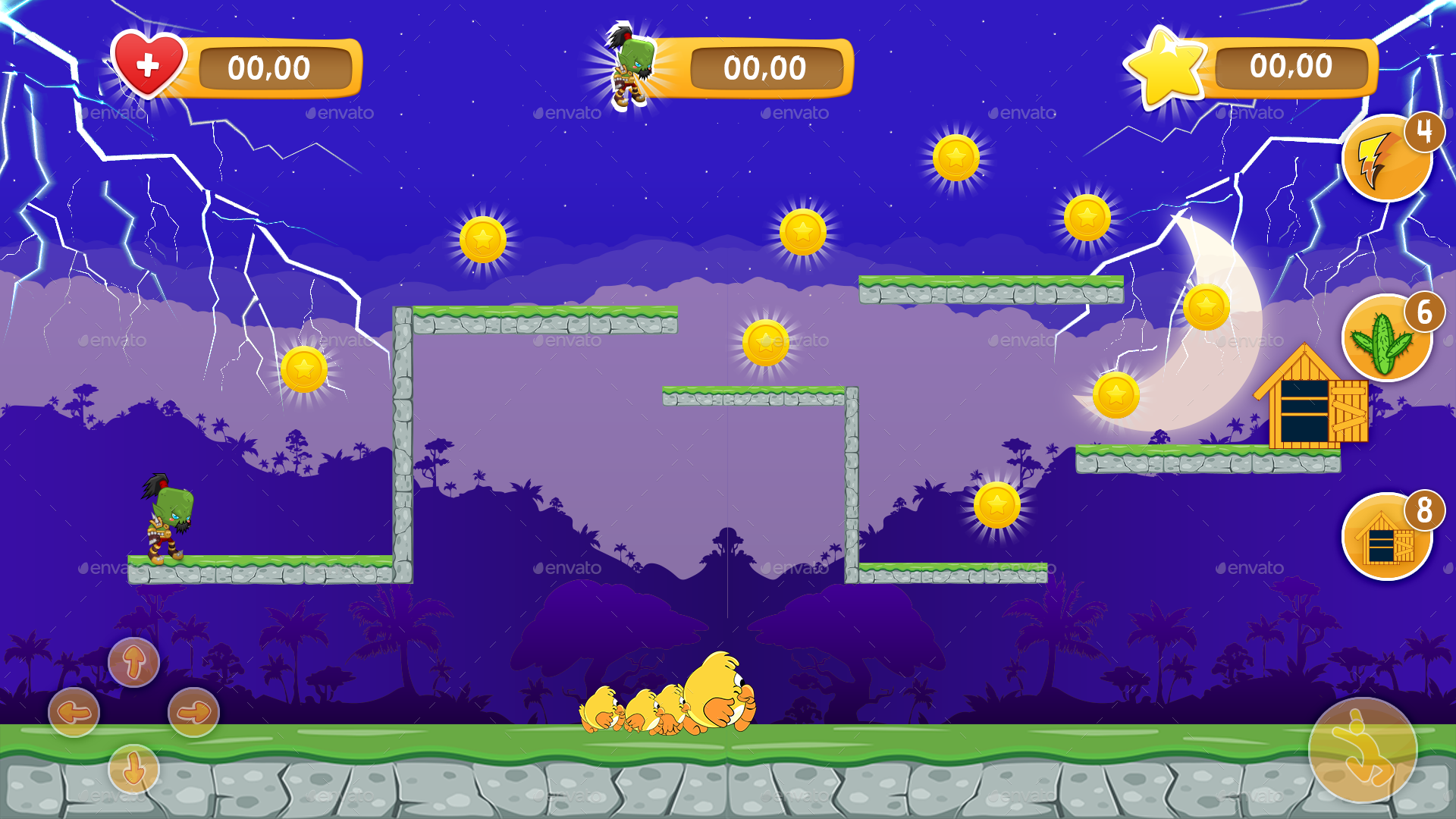 Platformer Games UI Kit, Game Assets | GraphicRiver