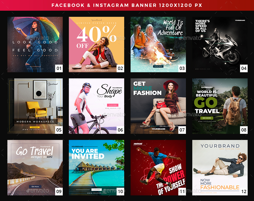 50 Instagram & Facebook Promotions by webwall | GraphicRiver