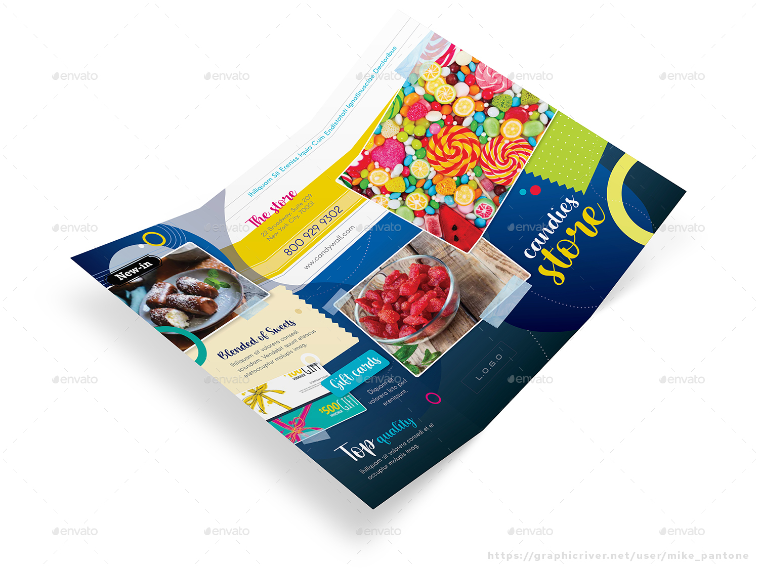 Candies Store Trifold Brochure, Print Templates | GraphicRiver