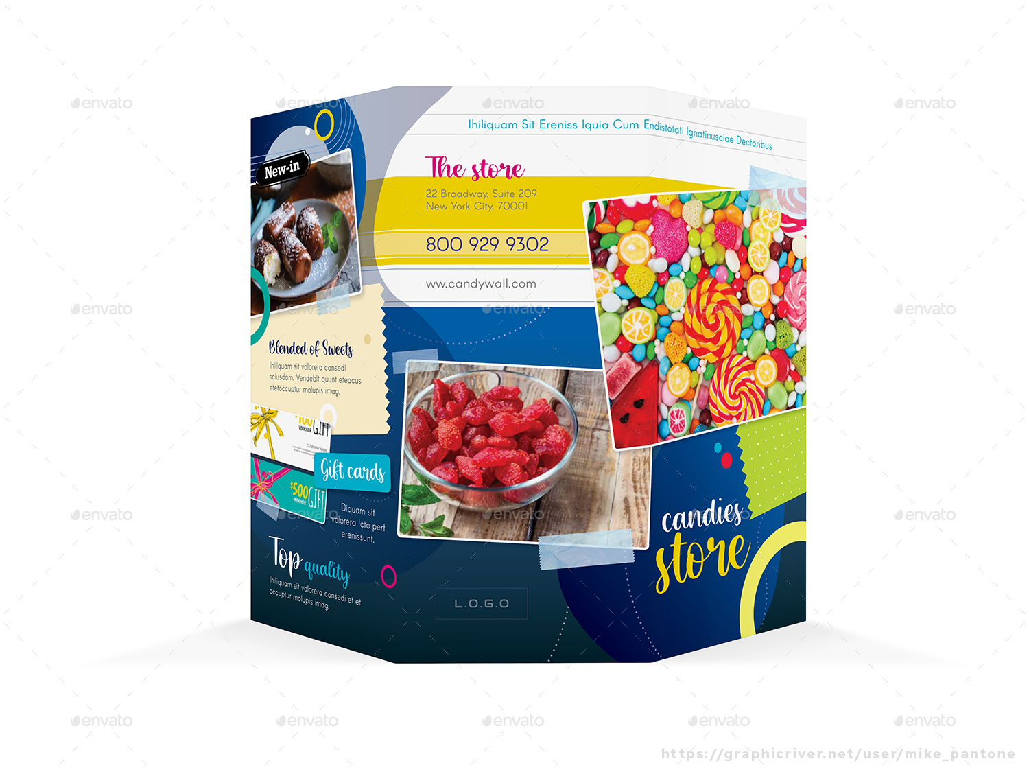 Candies Store Trifold Brochure, Print Templates | GraphicRiver