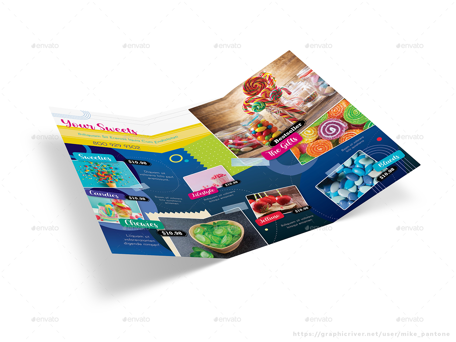 Candies Store Trifold Brochure, Print Templates | GraphicRiver