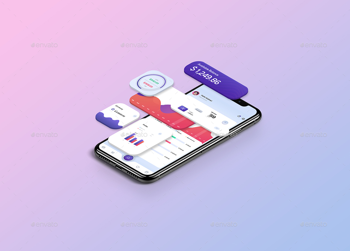 Isometric App Presentation Mockup, Graphics | GraphicRiver