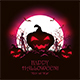 Red Halloween Background with Evil Pumpkins and Zombie, Vectors ...