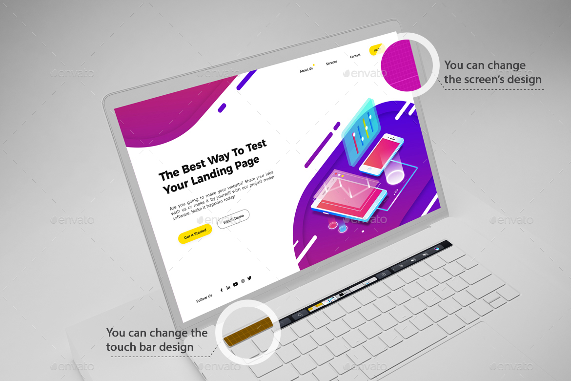 Clean Laptop Pro Mockup V.2, Graphics | GraphicRiver