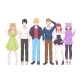Group of Anime Characters, Vectors | GraphicRiver