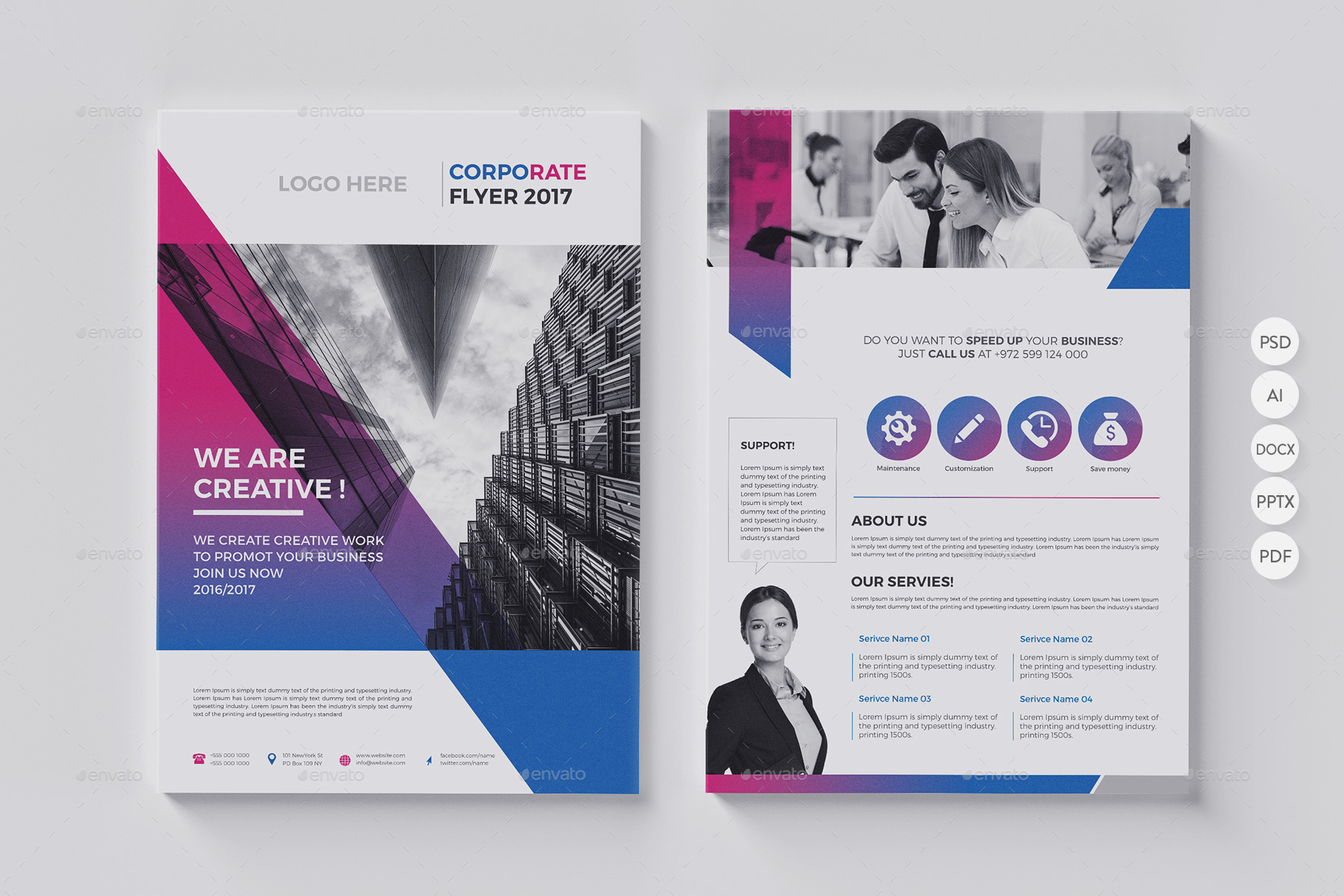 20 Corporate Flyer Set, Double Sided by Brochures_Factory | GraphicRiver