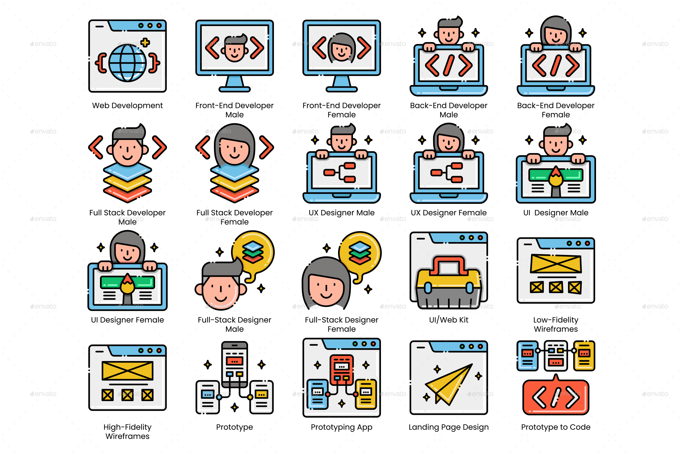 90 Web Development Icons, Icons | GraphicRiver