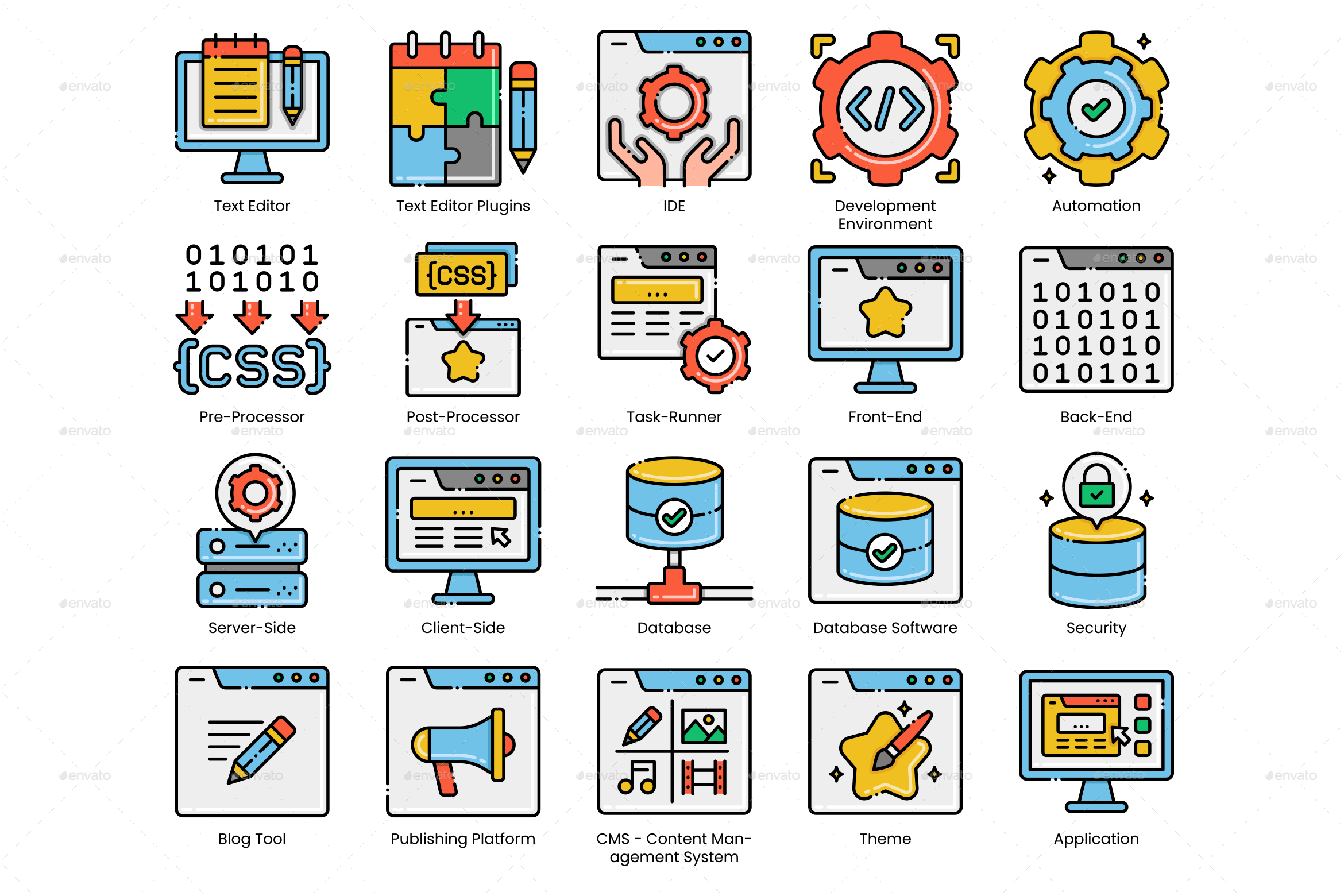 90 Web Development Icons, Icons | GraphicRiver
