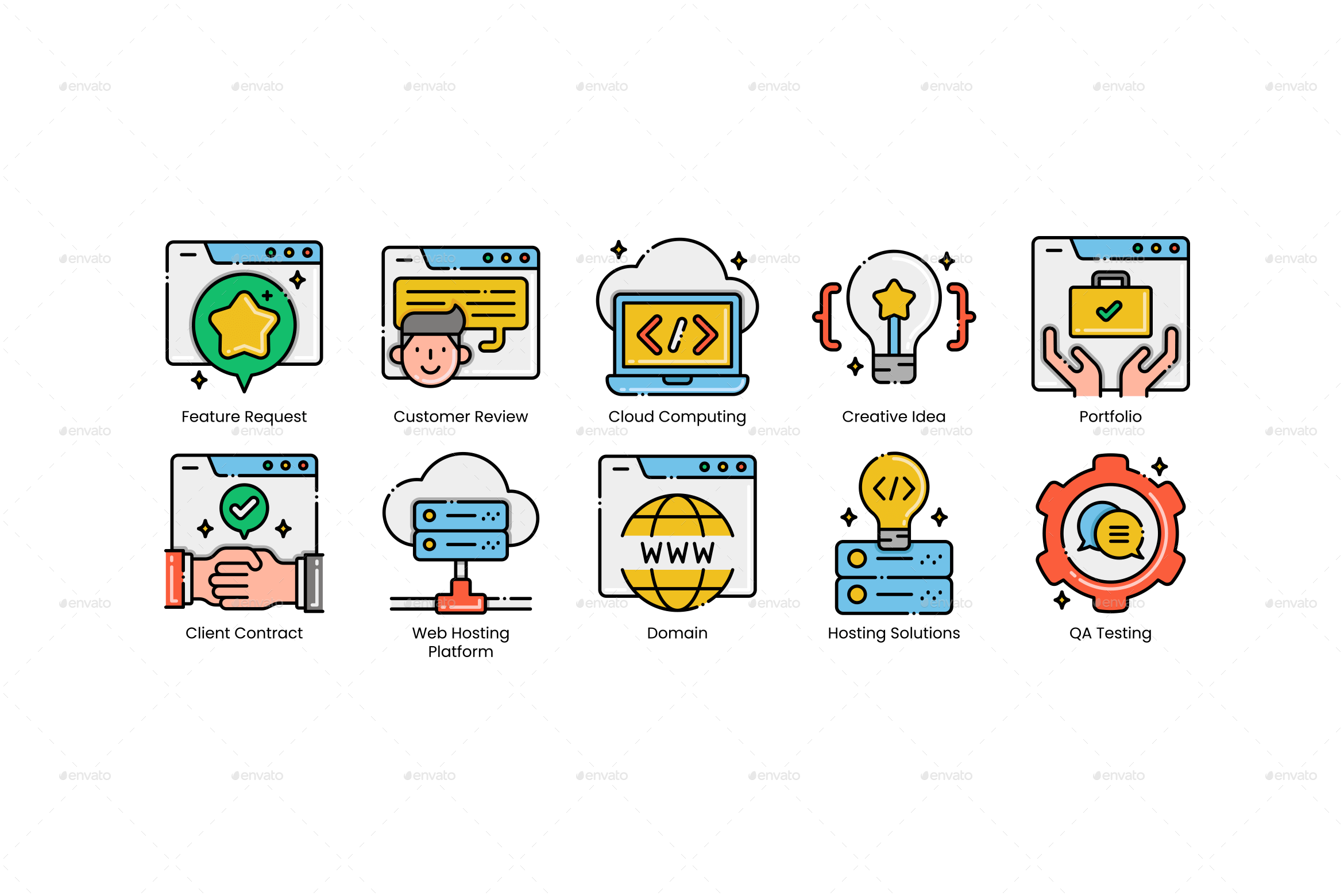 90 Web Development Icons, Icons | GraphicRiver