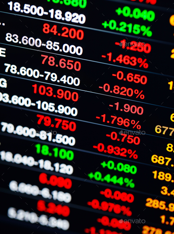 Stock market data on display Stock Photo by leungchopan | PhotoDune