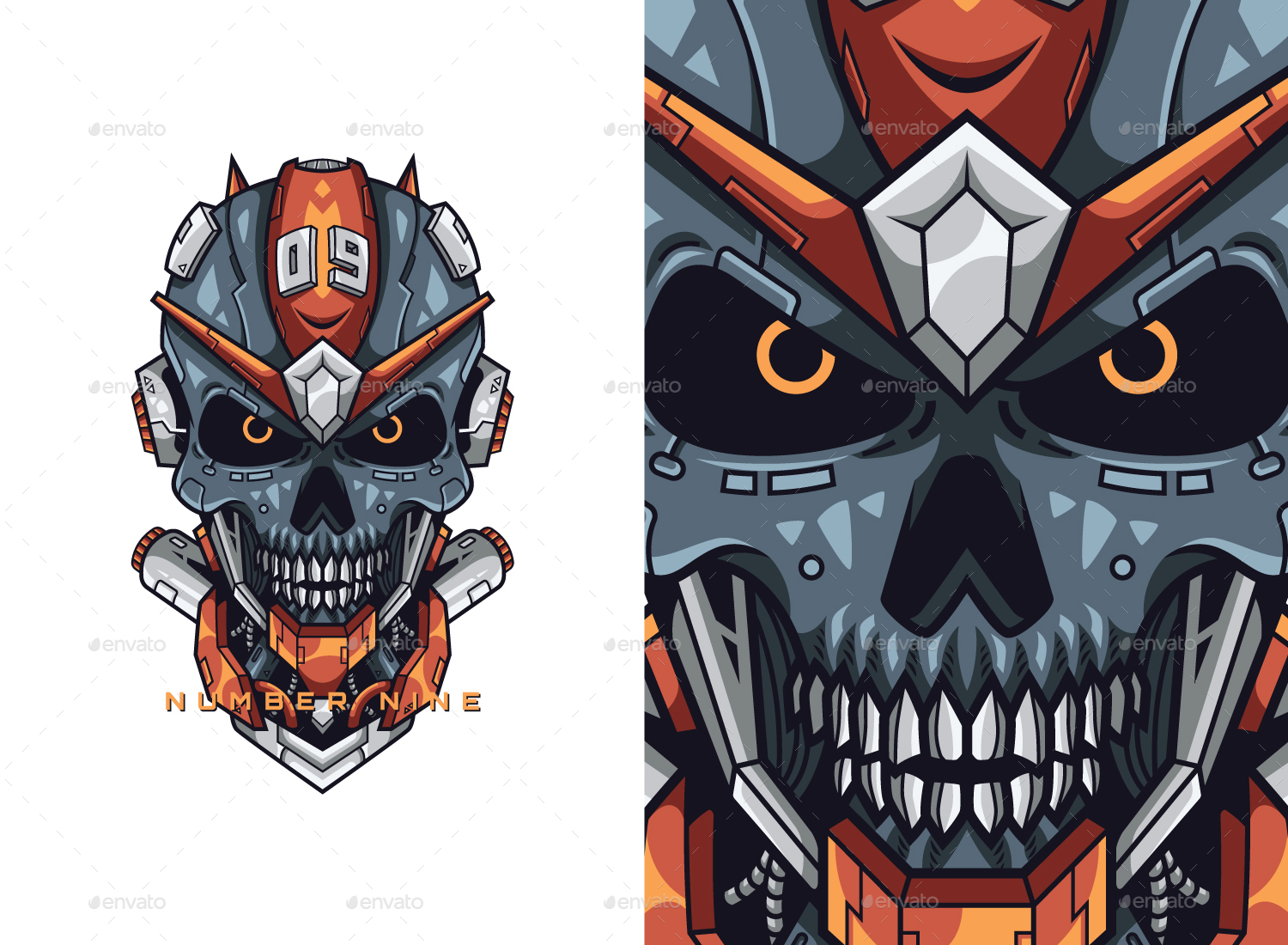 Skull Number Nine T-Shirt Design, T-Shirts | GraphicRiver