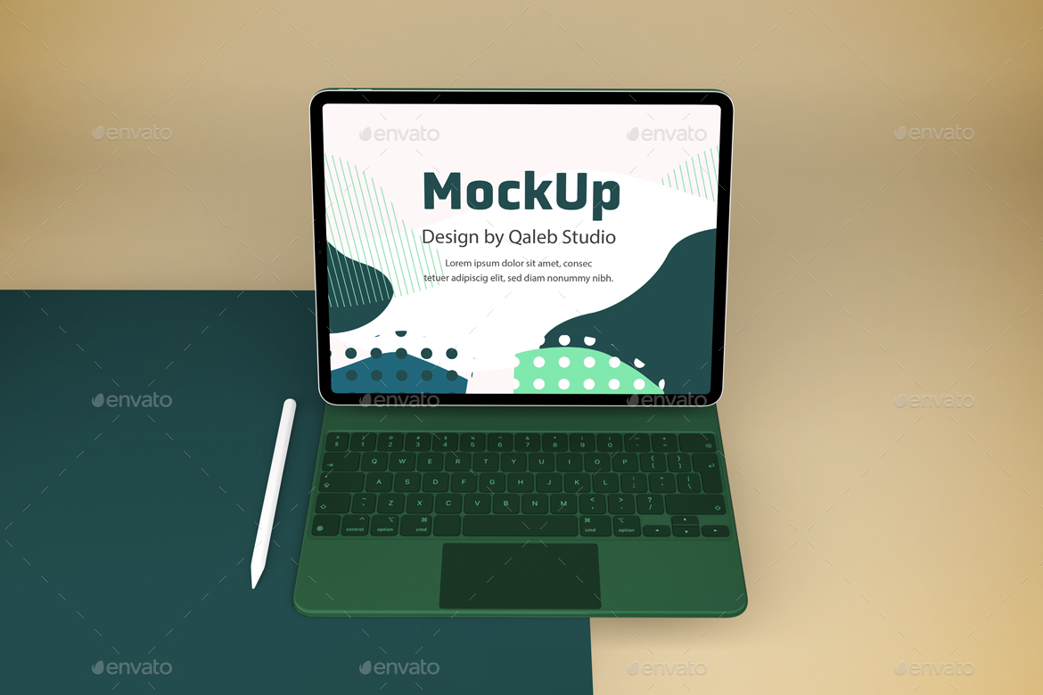 Tablet Pro & Magic Keyboard Mockup, Graphics | GraphicRiver