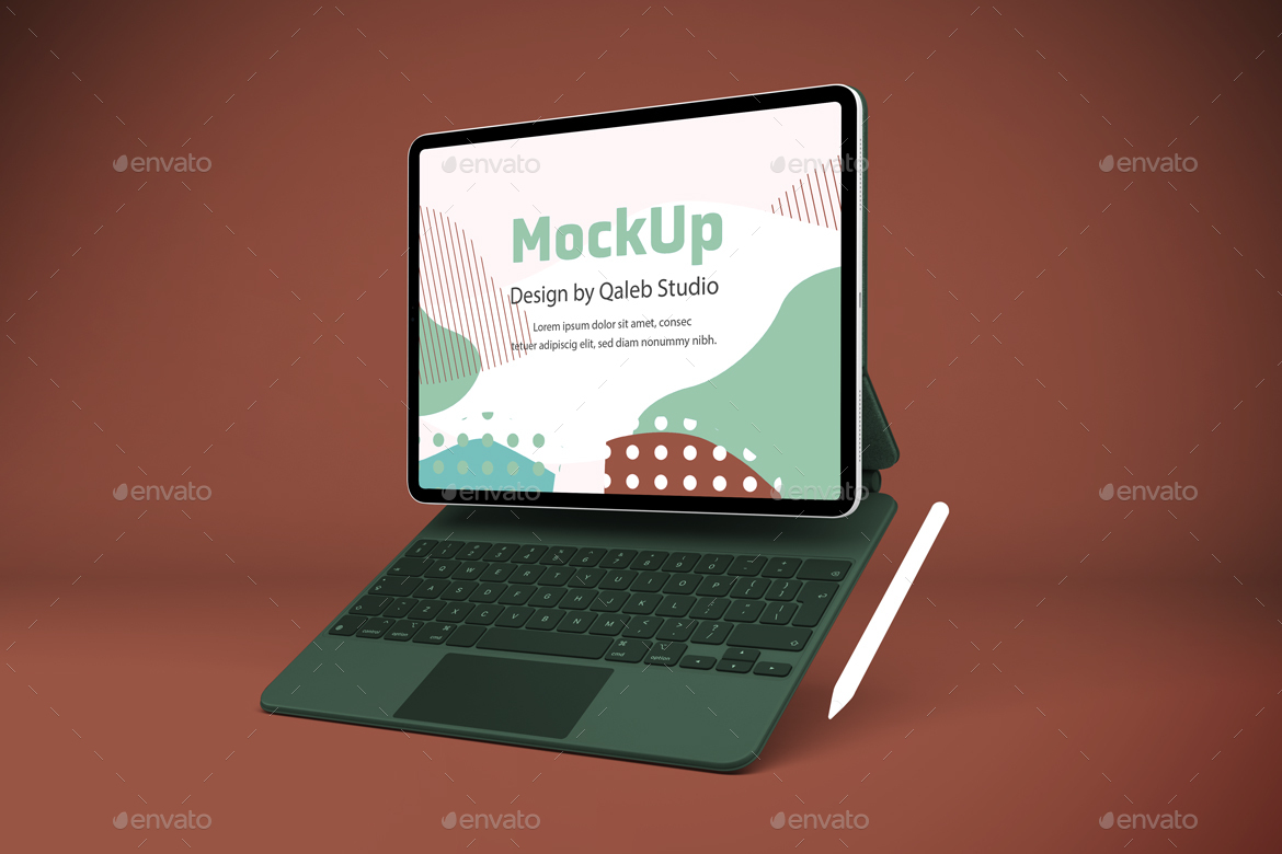 Tablet Pro & Magic Keyboard Mockup, Graphics | GraphicRiver