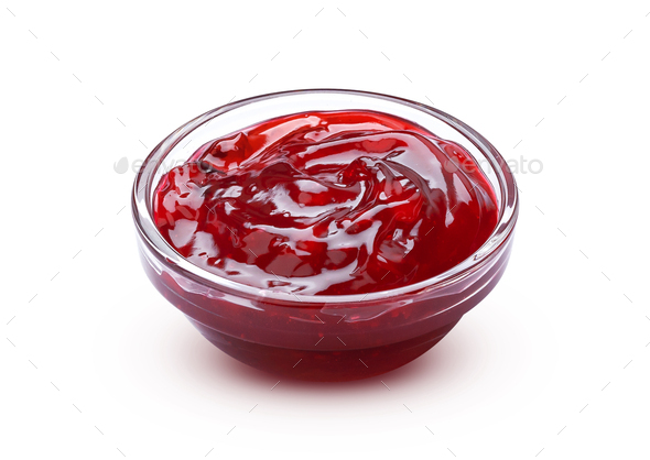 Red berry jam isolated on white background with clipping path Stock ...