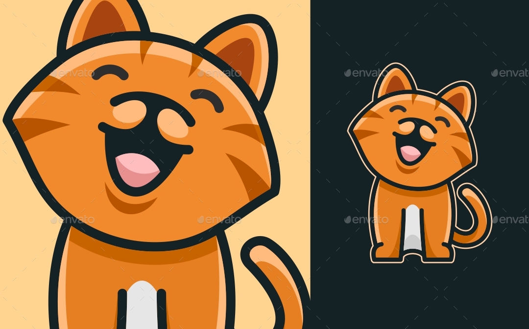 Cat Mascot Cartoon Logo Template, Logo Templates | GraphicRiver