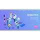 Isometric Robotics Landing Page. People Building, Vectors | GraphicRiver