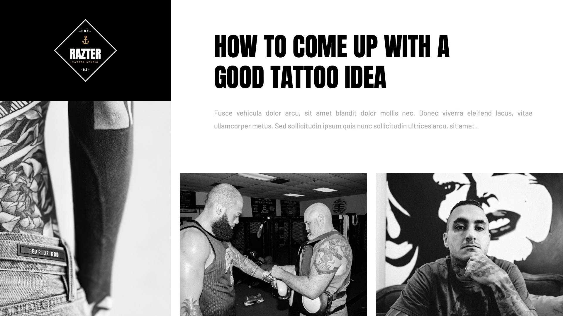 RAZTER - Tattoo Studio & Piercing Powerpoint Template, Presentation ...