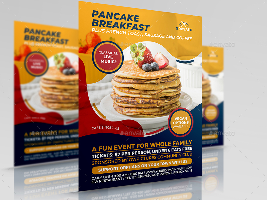 Pancake Breakfast Advertising Bundle, Print Templates | GraphicRiver