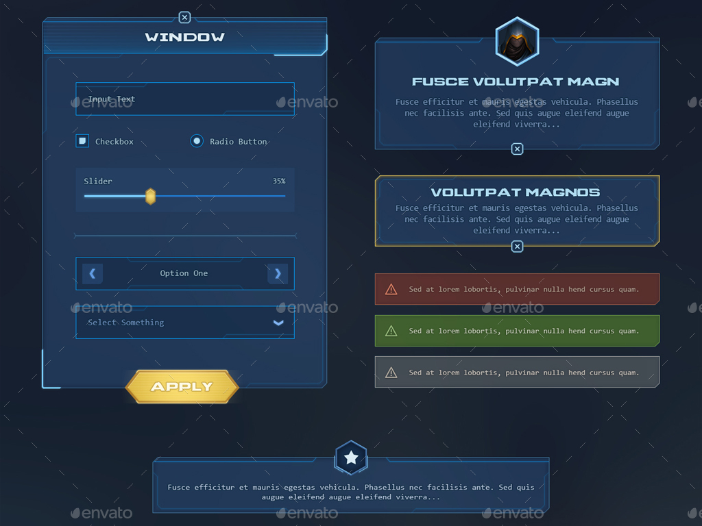BlueSpace Game UI, Game Assets | GraphicRiver