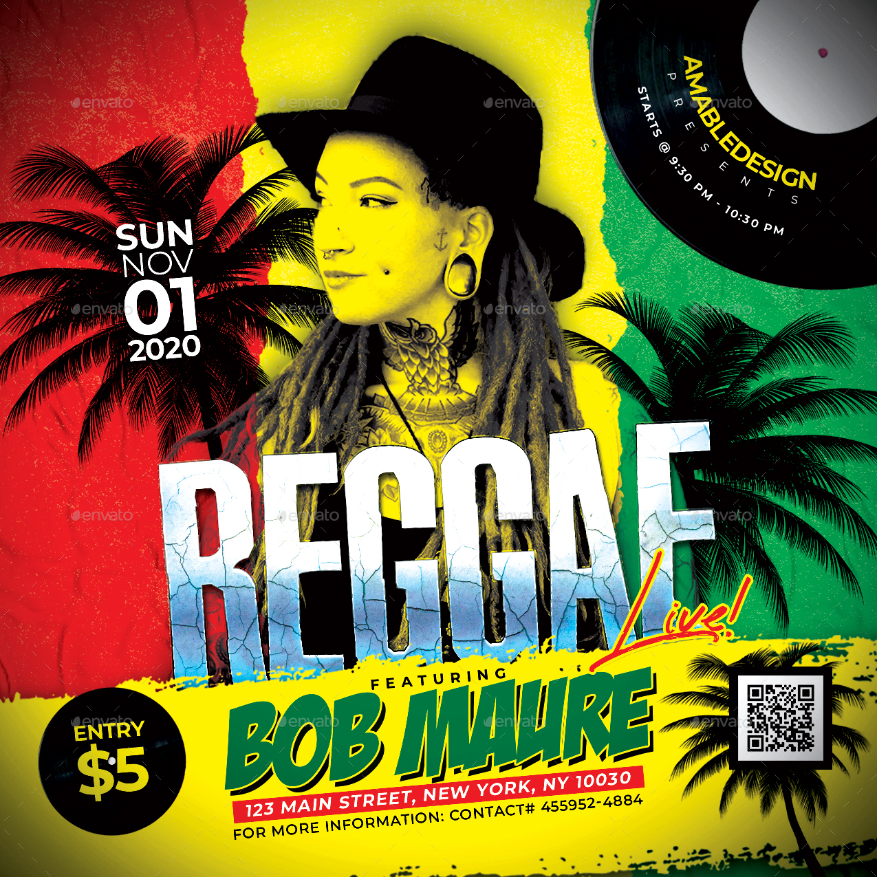 Reggae Live Concert Flyer/Poster, Print Templates | GraphicRiver