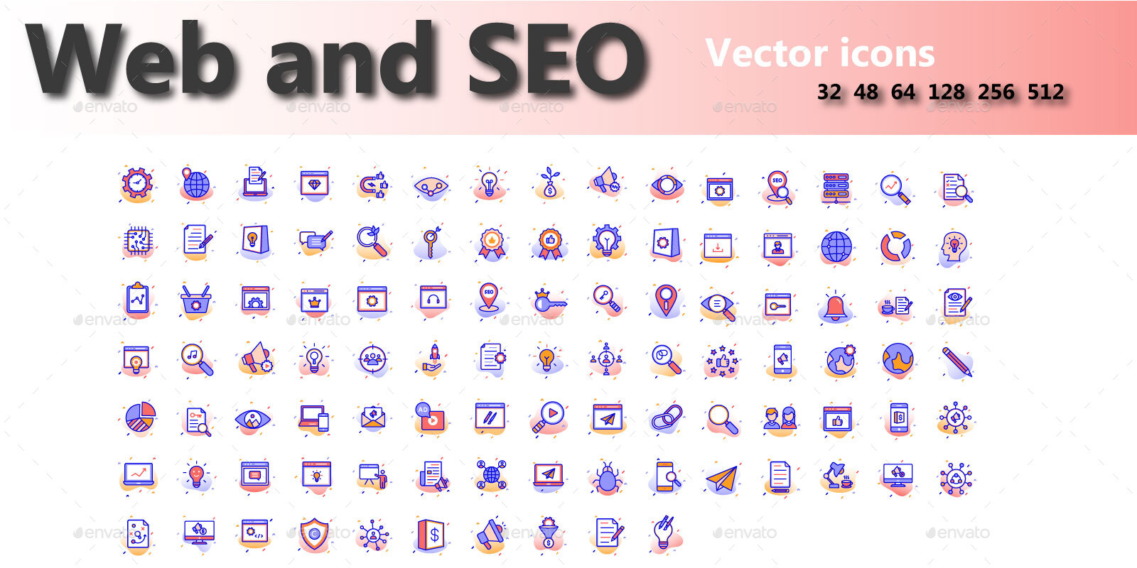 Web & Seo Vector Icons pack, Icons | GraphicRiver