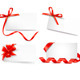 Set of card note with red gift bows with ribbons, Vectors | GraphicRiver